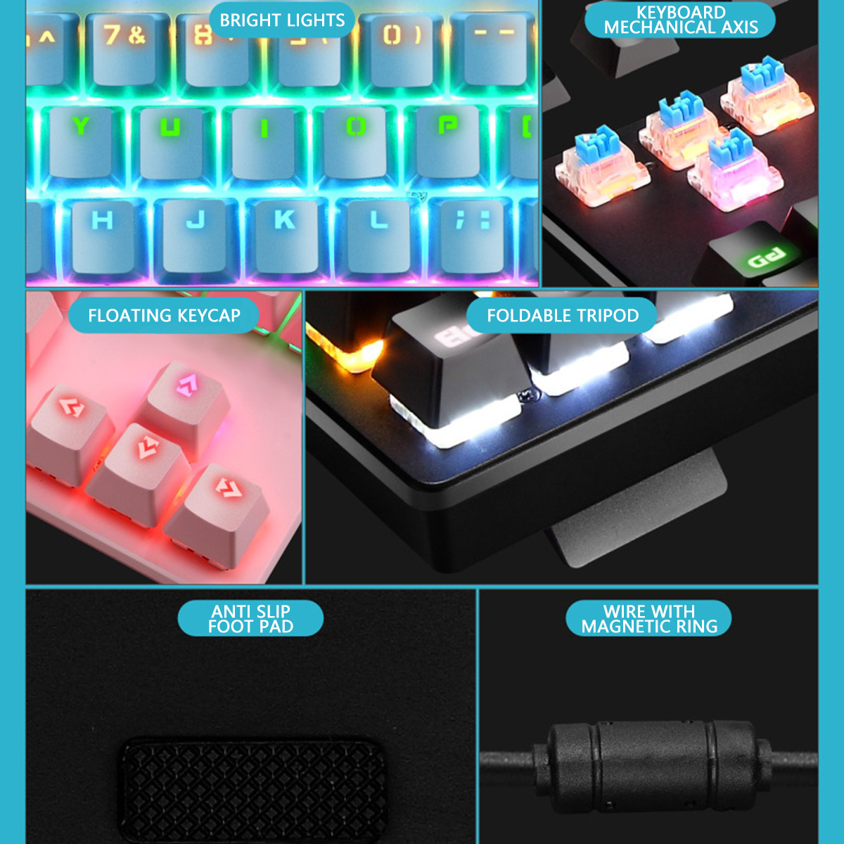 MKEPS GK80 Mechanical Keyboard 87Keys USB Wired Keyboards Gaming ...