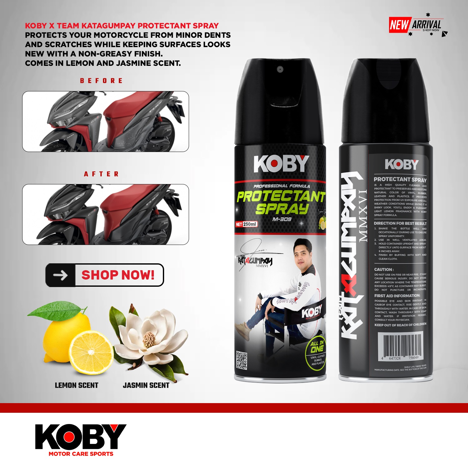 KOBY x TEAM KATAGUMPAY PROTECTANT SPRAY 250ML LEMON SCENT | Shopee ...