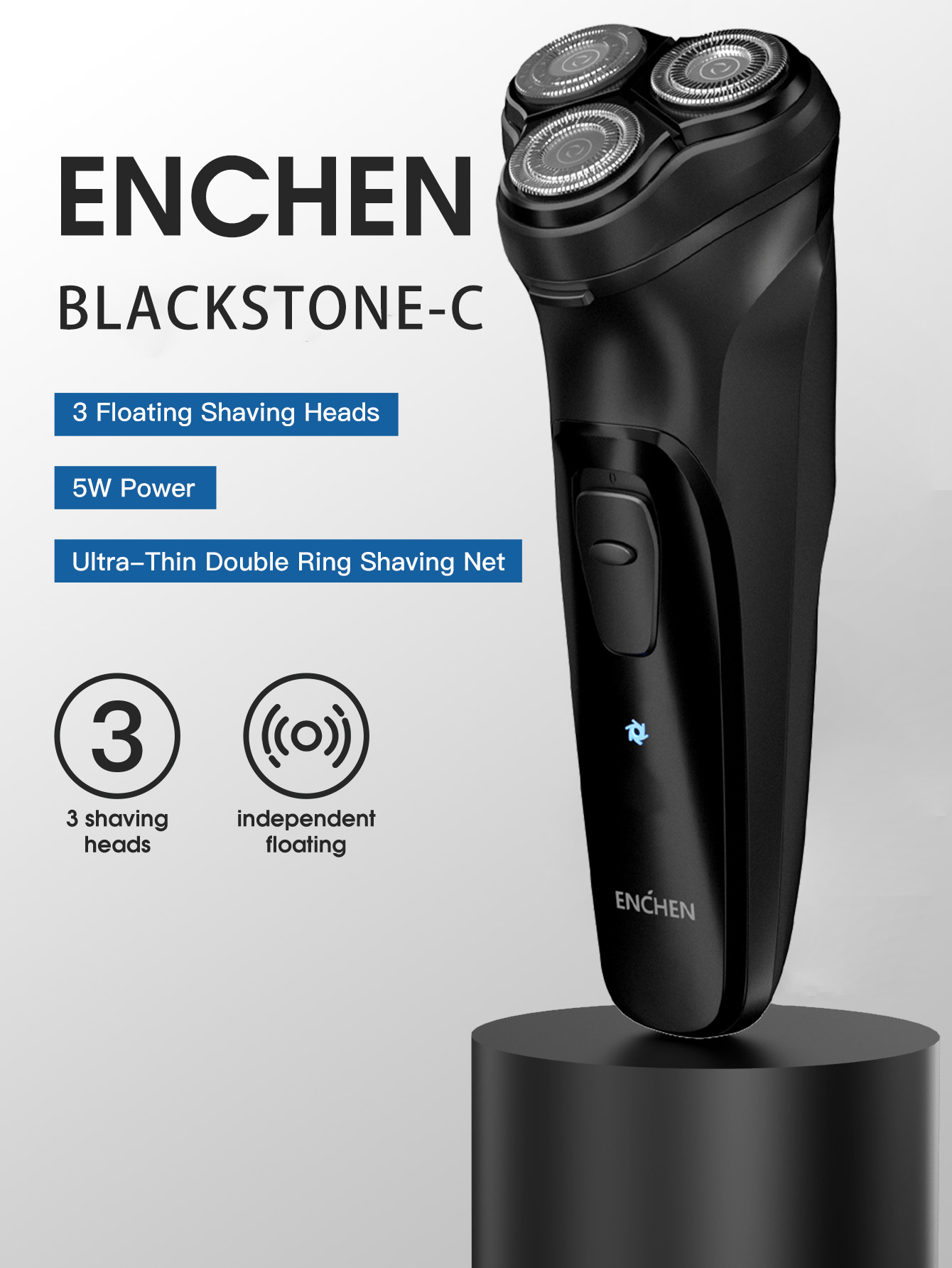ENCHEN Blackstone Electric Shaver 3D Floating Shavers Beard Trimmer USB ...