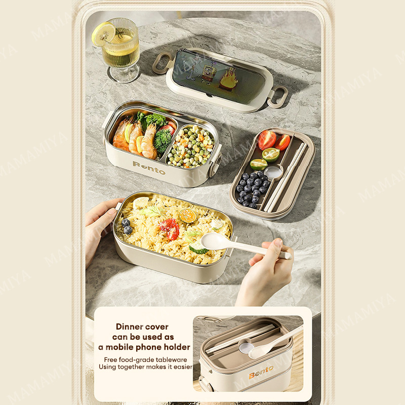 MMY 304 Stainless Steel Insulated Lunch Bento Box With Tableware ...