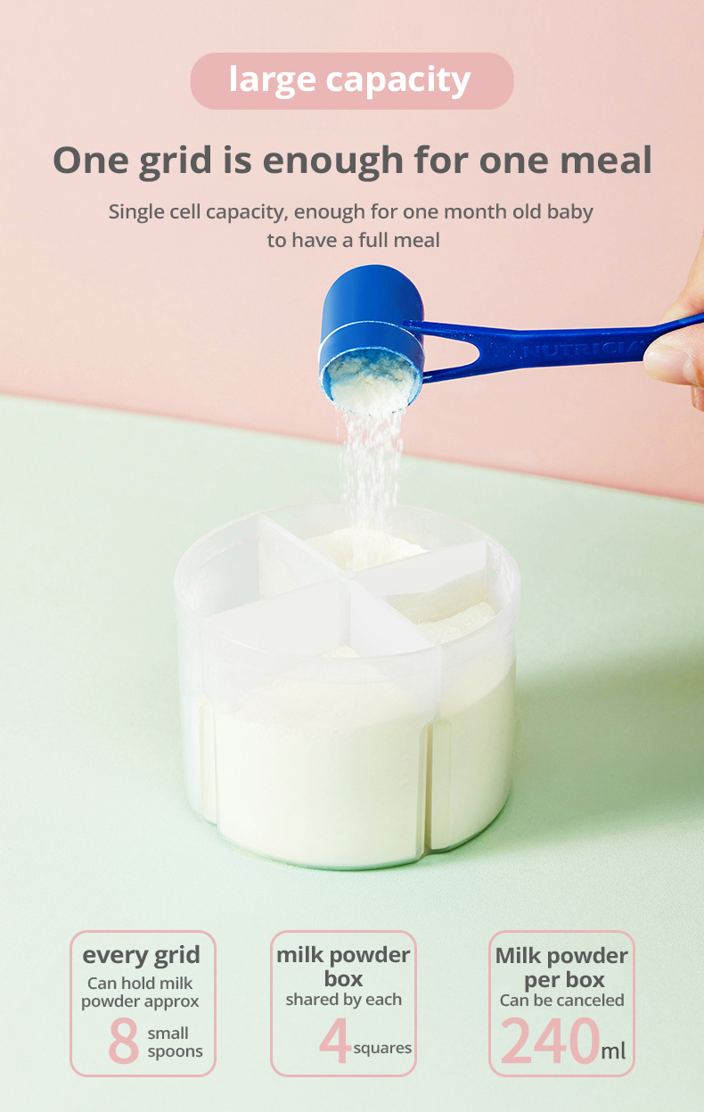 Milk Powder Box 4 Grid Portable Milk Storage Container Milk Container ...