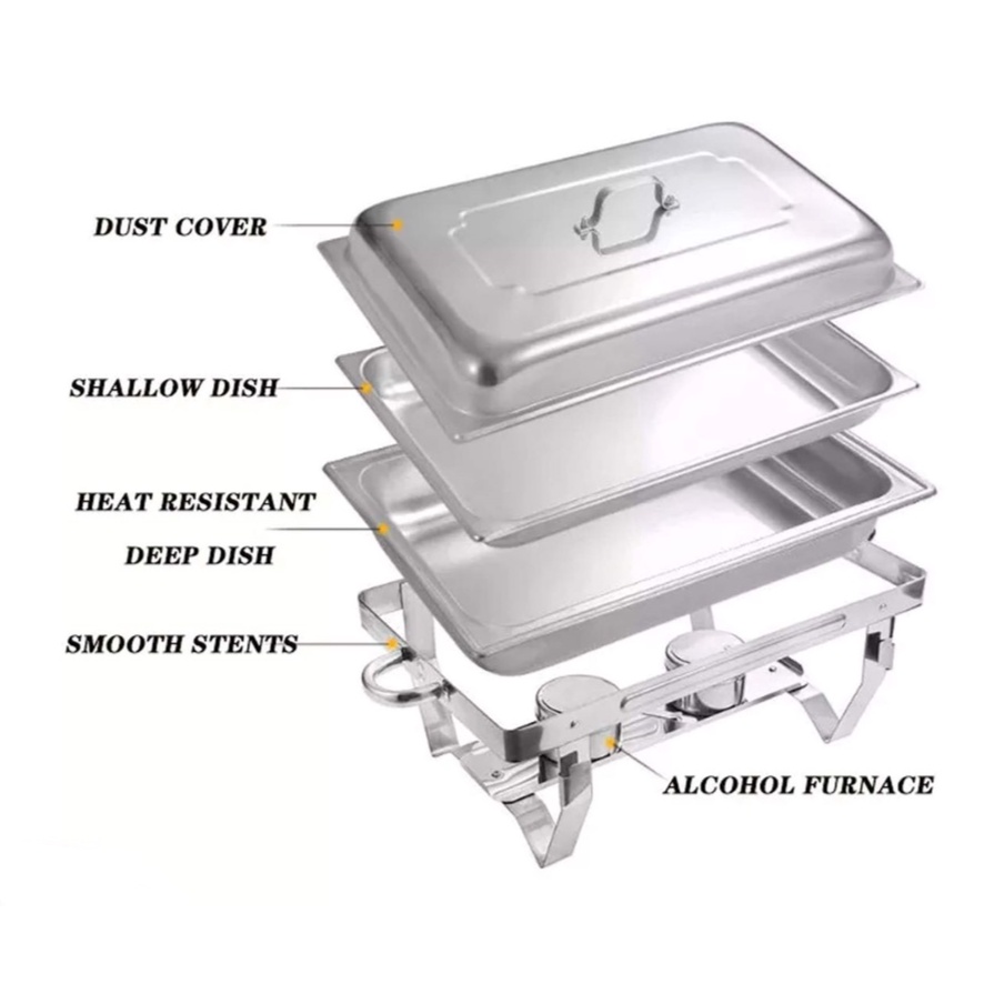 12L Stainless Steels Chafing Dish Food Warmer Food Storage | Shopee ...