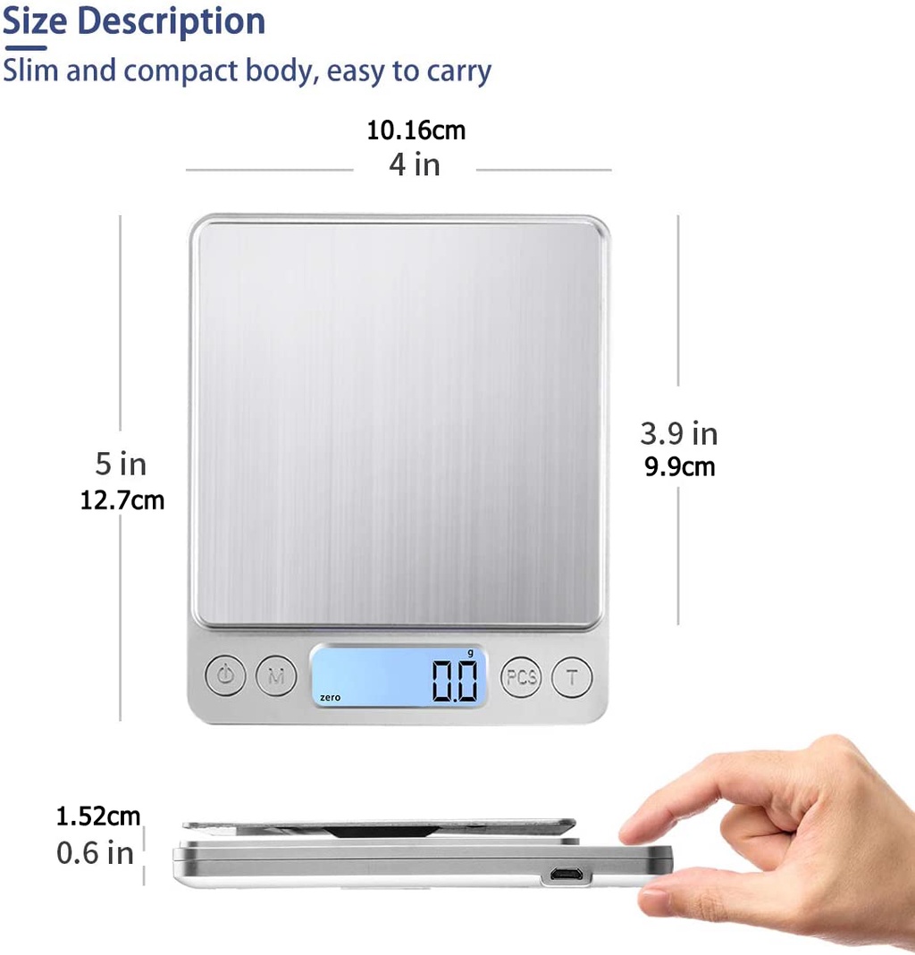 OOKAS Electronic Food Weighing Scale Digital With Trays Mini Timbangan ...