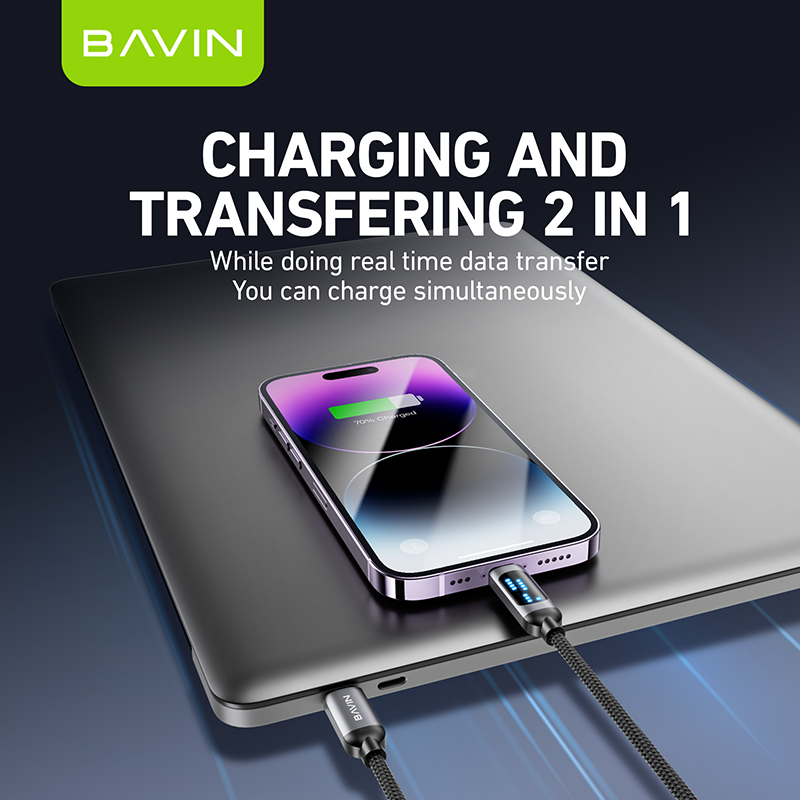 BAVIN CB377 30W / 60W PD Fast Charging Data Cable 1M w/ LED Display ...