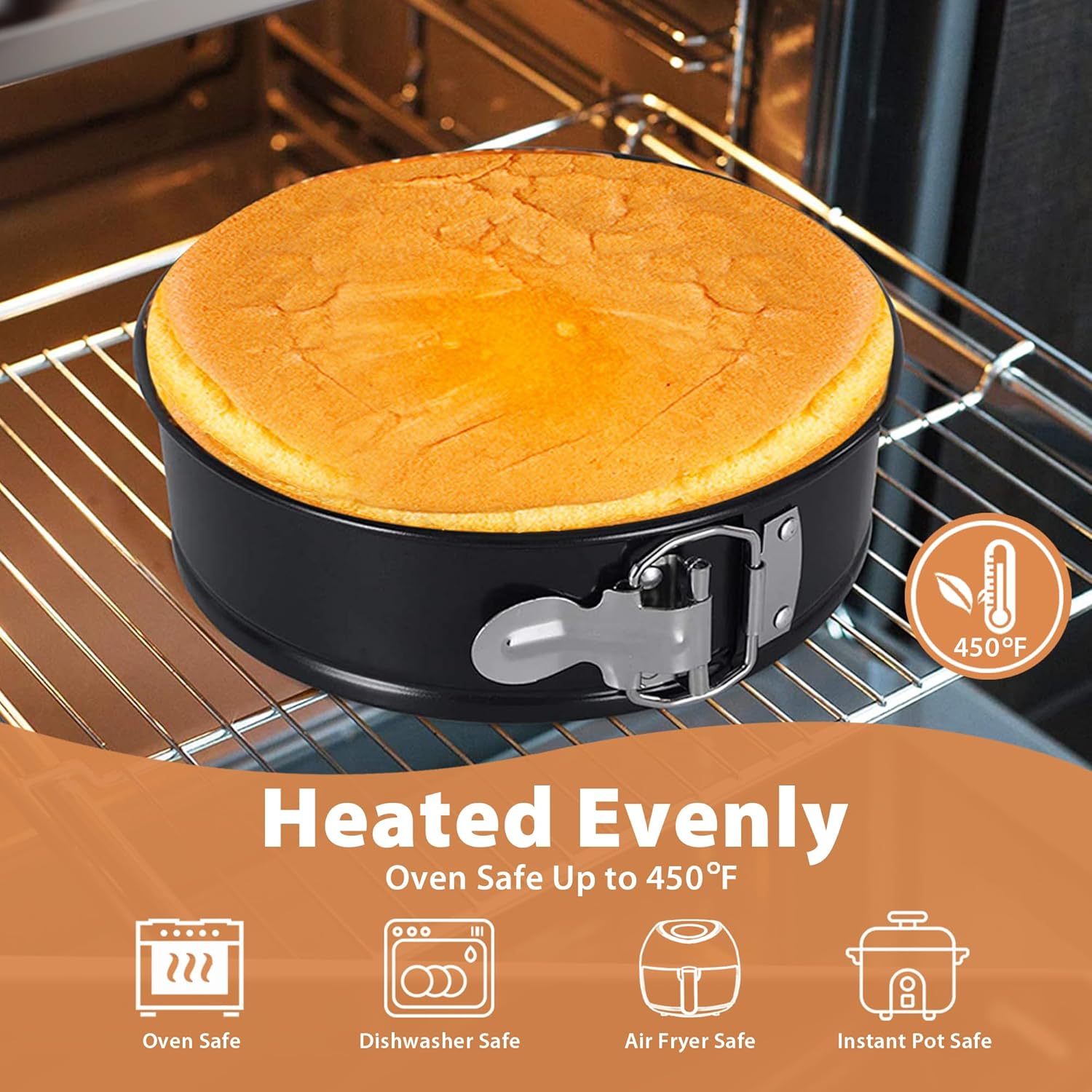 Non stick Round Cake Molder Springform Pan Removable Bottom Cake Baking ...