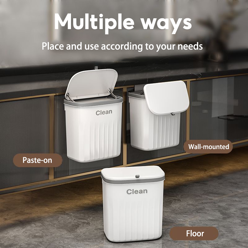 CHIT Multi-Size Hanging Trash Can With Cover Wall-Mounted Garbage Bin ...