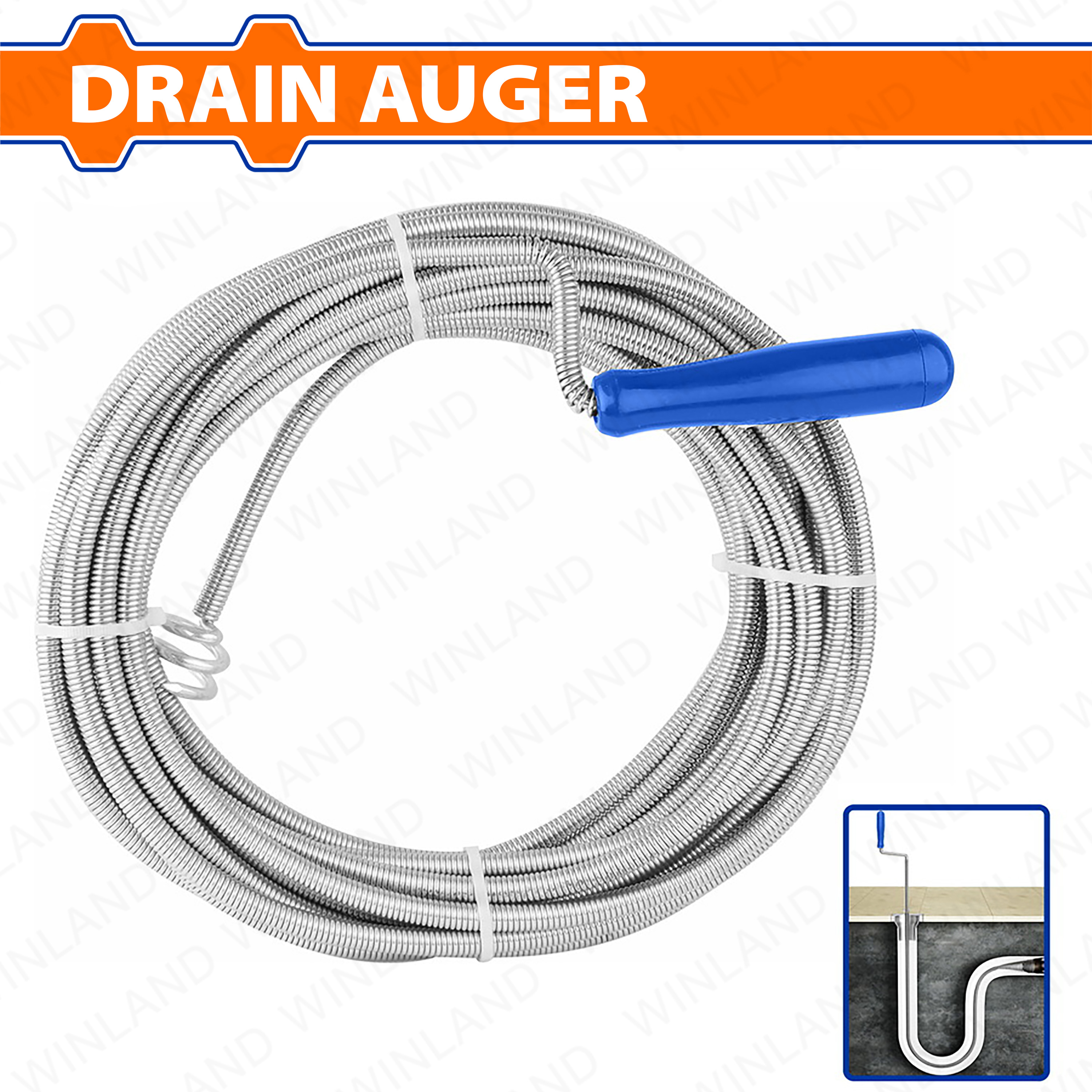 Wadfow by Winland 3m, 5m, 10m Spring Drain Auger Cleaner Classic Full ...