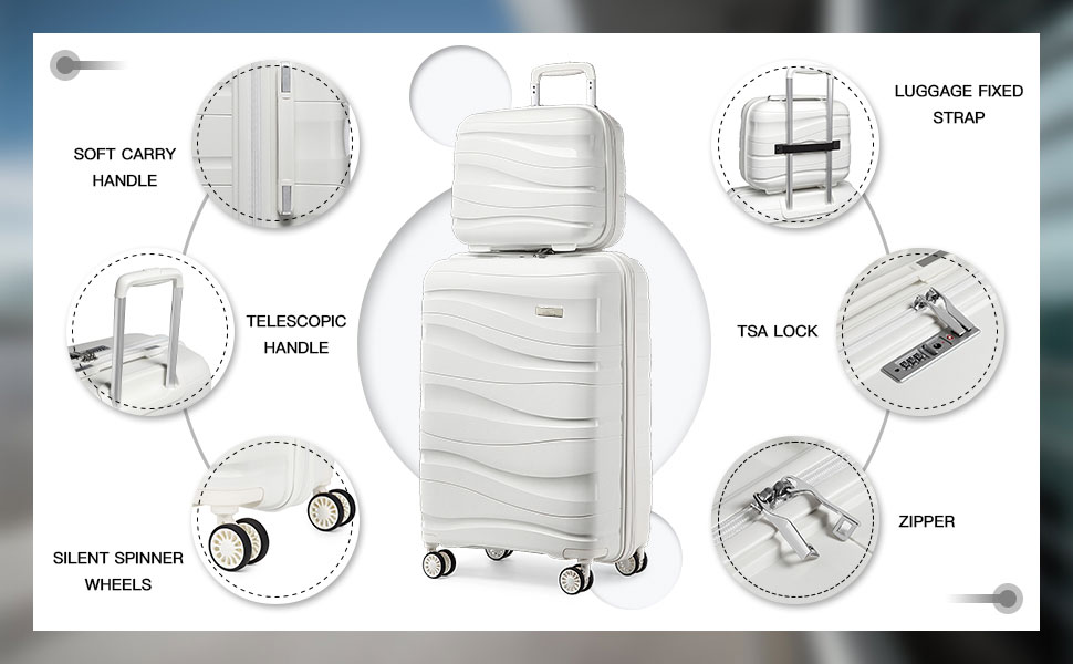 SeaChoice 14 BeautyCase+ 20 Boarding Case 24 In 28 In PP Trolley ...