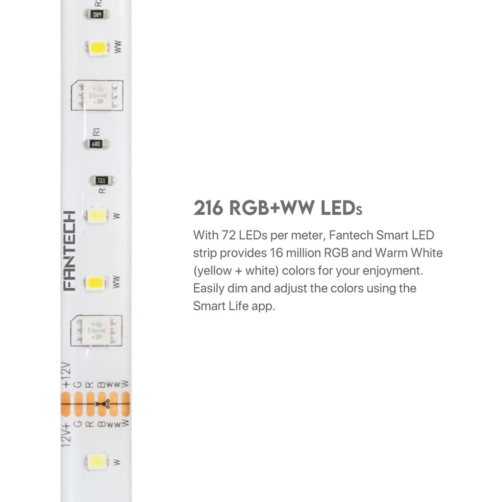 Fantech SLS0103 Smart LED Strip Light RGB Lightings with Voice App ...