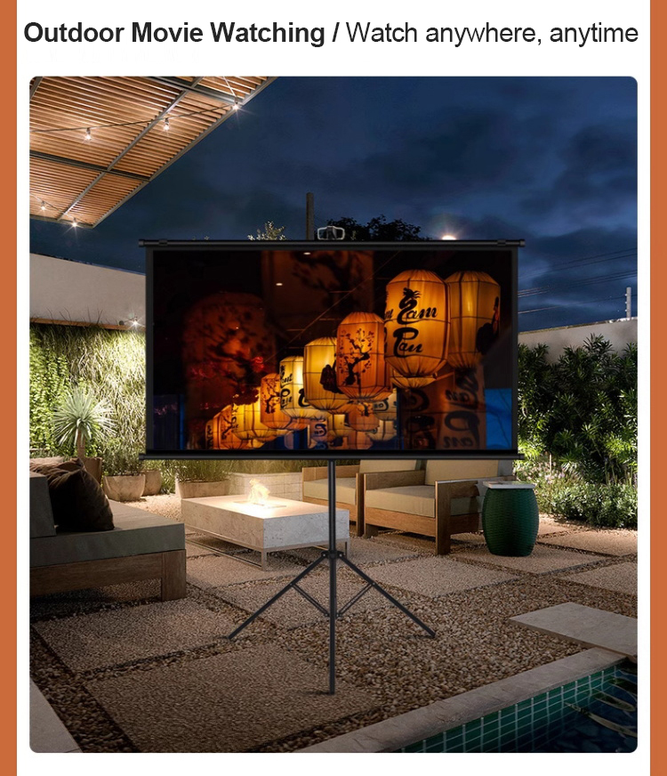 MC&HOME 100 inch Big Projector Screen with Stand Dual Use Portable Wall ...