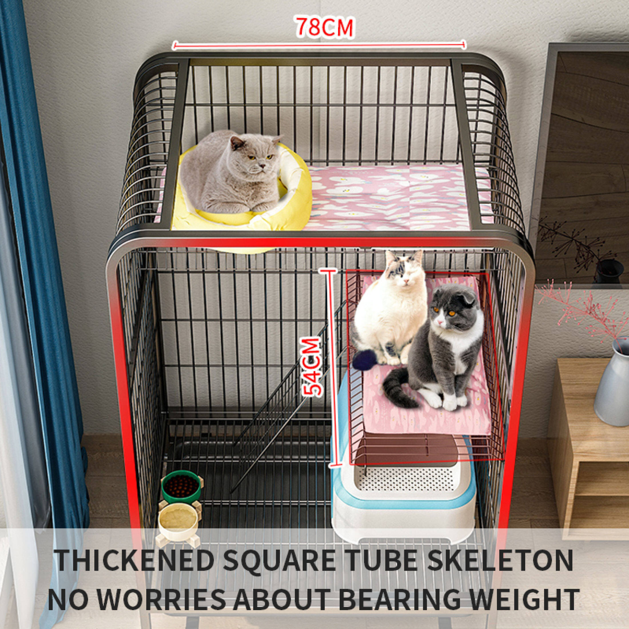 Cat Cage Heavy Duty Large Space Indoor Cat House Cage for Cat | Shopee ...