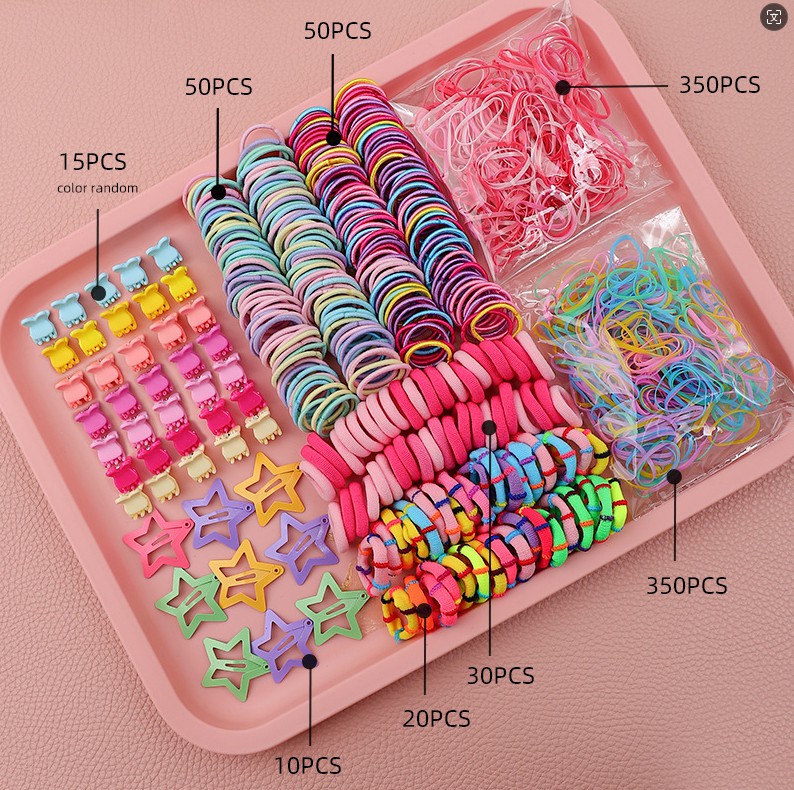 Valuable Kids Hair Set Rubber Hair Band Ponytail for Kids Hair Tie ...