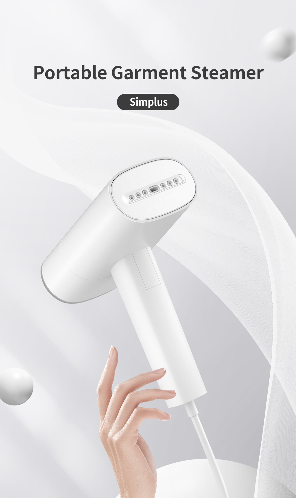 Simplus Steam Iron 1200W Strong Garment Steamer Portable Foldable for ...