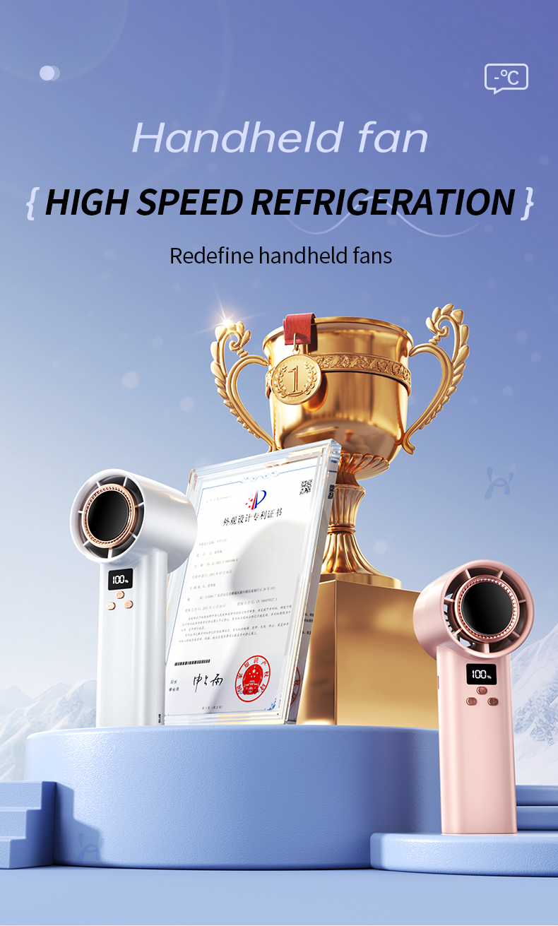 ZOLURA New Mini High Speed Fan With LED Display 100 Gear Wind Speed ...