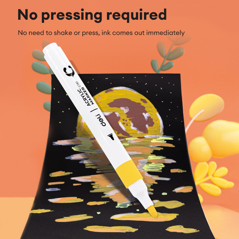Deli 48/64/80 Colors Acrylic Marker Pen Set Colored Highlighter Pen ...