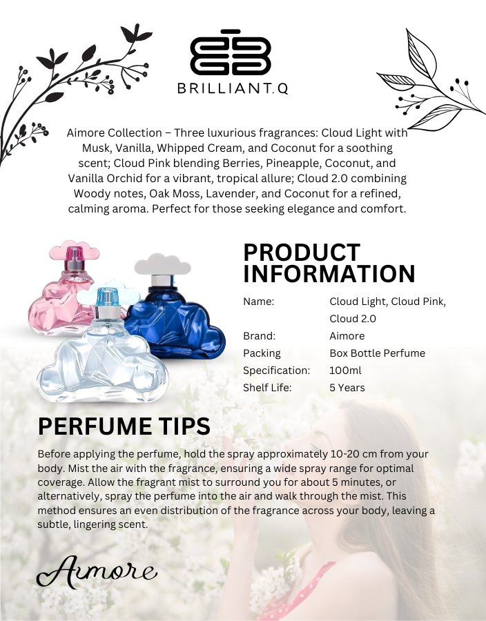 BRILLIANT.Q AIMORE CREAM CLOUD AND CREAM PINK LONG LASTING PERFUME ...