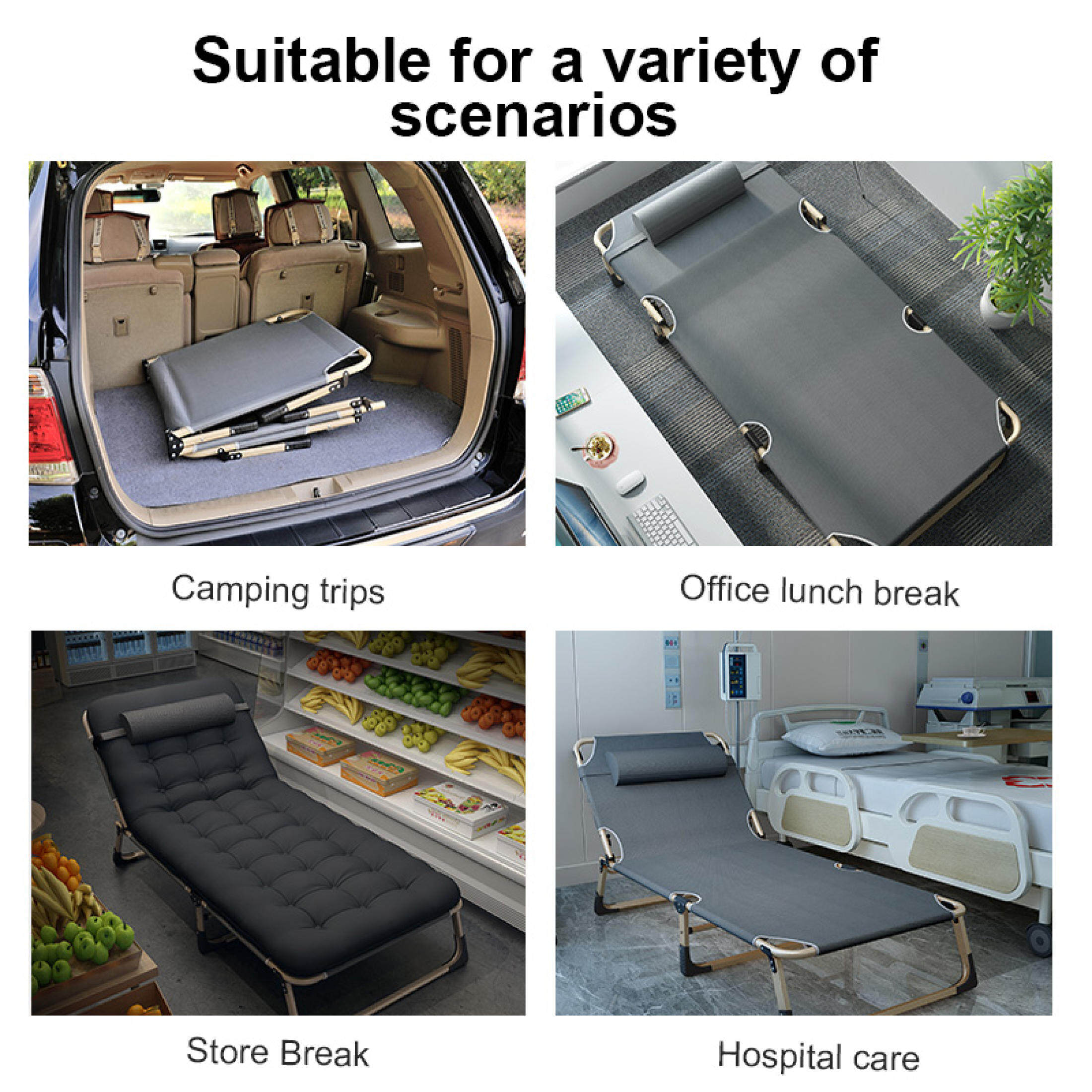 Reclining Chair Foldable Bed Adjustable Angle Napping With Backrest ...