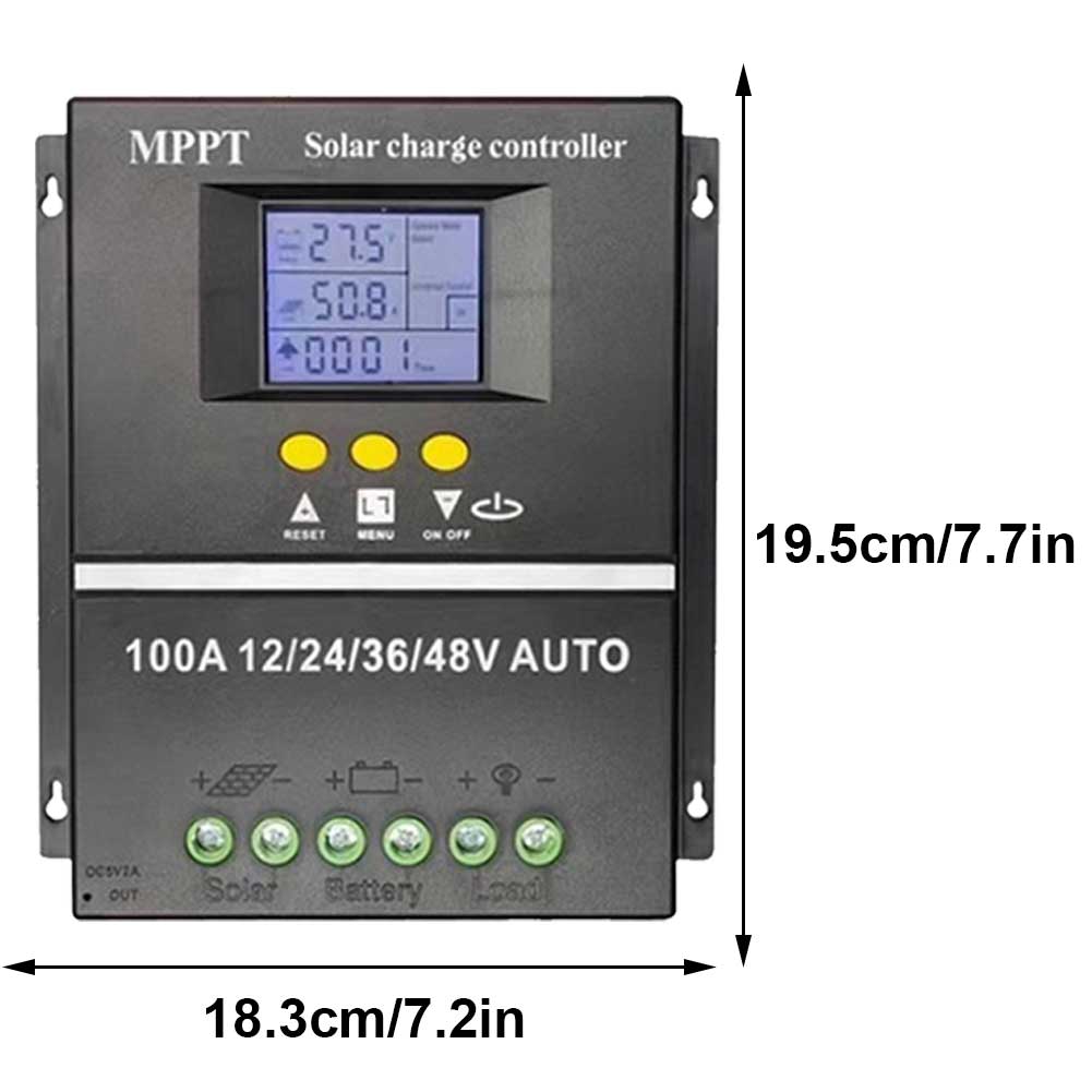 MPPT Solar Controller 30A/ 60A/80A/100A 12V 24V 36V 48V AUTO Battery Charger with LCD Display ...