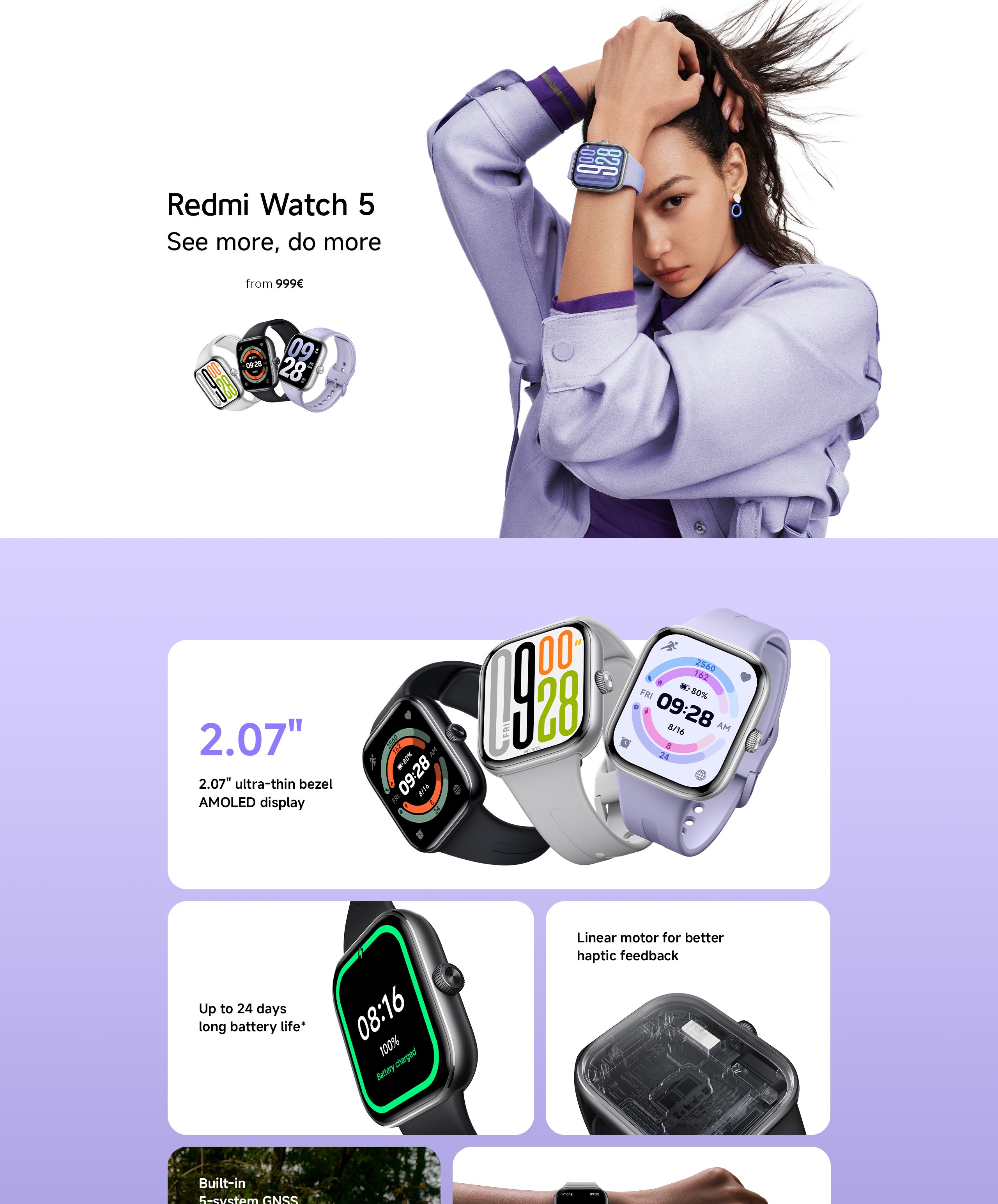 [NEW]Xiaomi Redmi Smart Watch 5 High Refresh Rate 2.07'' AMOLED Screen ...