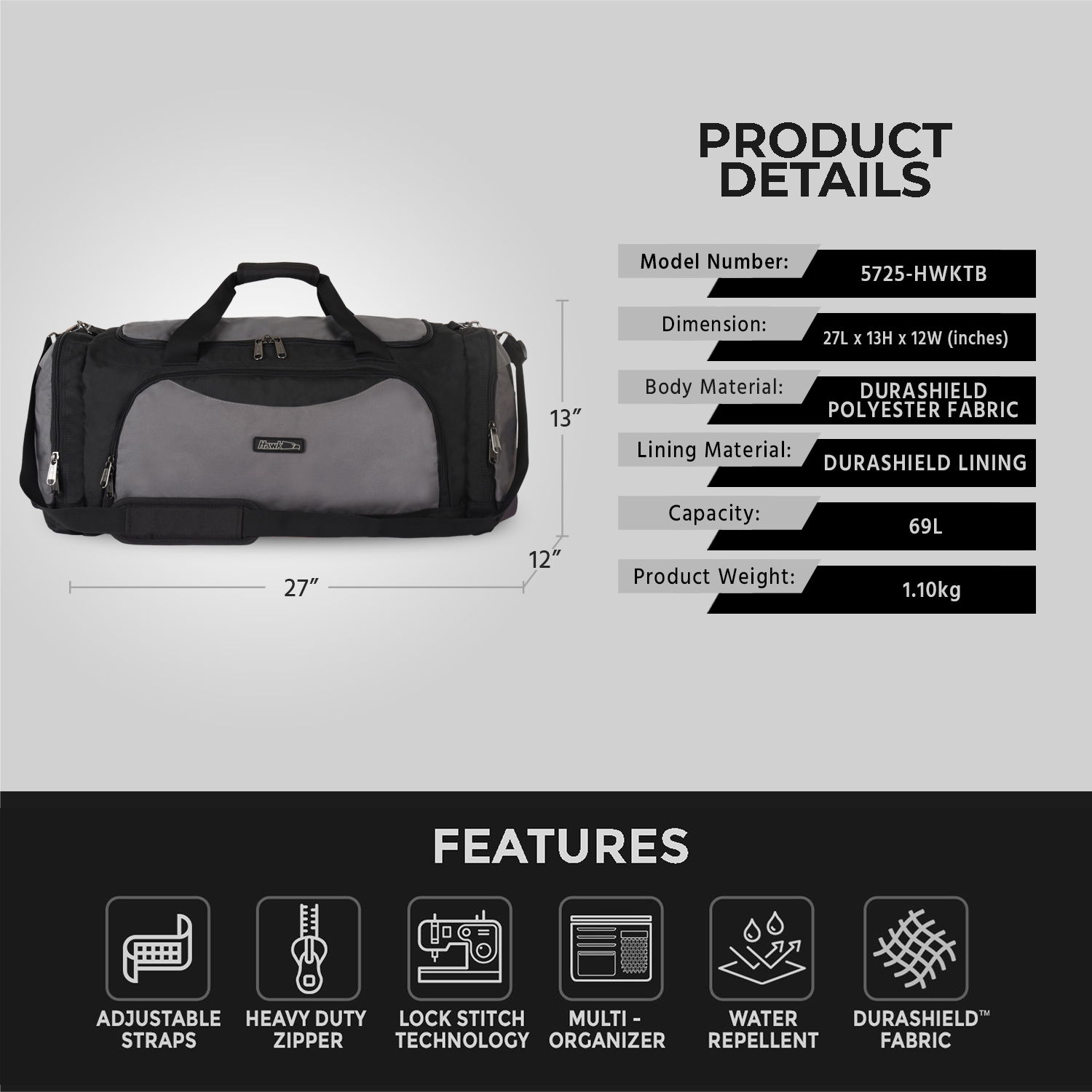 Hawk 5725 Travel Bag | Shopee Philippines