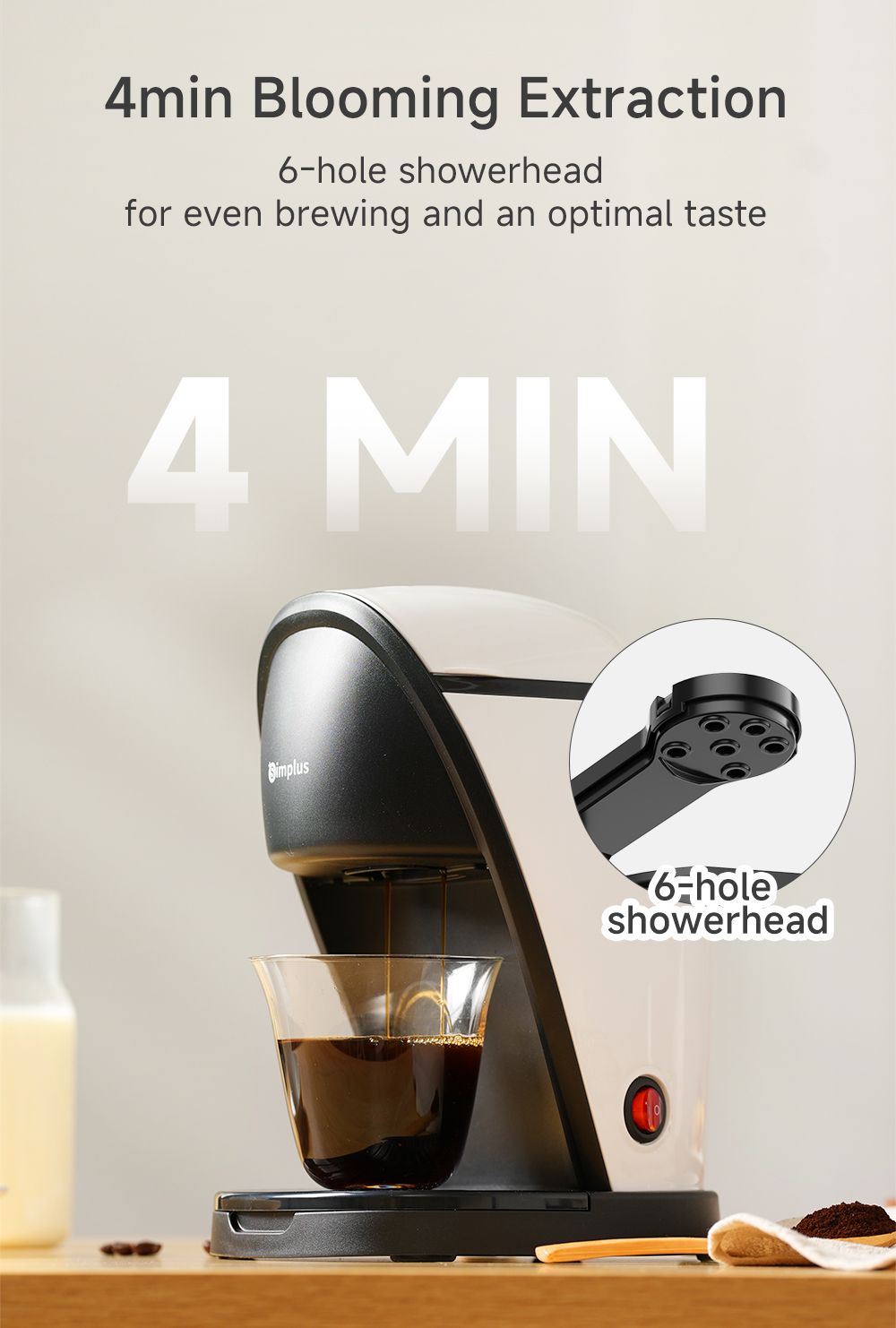Simplus Coffee Maker Multifunctional Drip Brewer Dual Use for Coffee ...