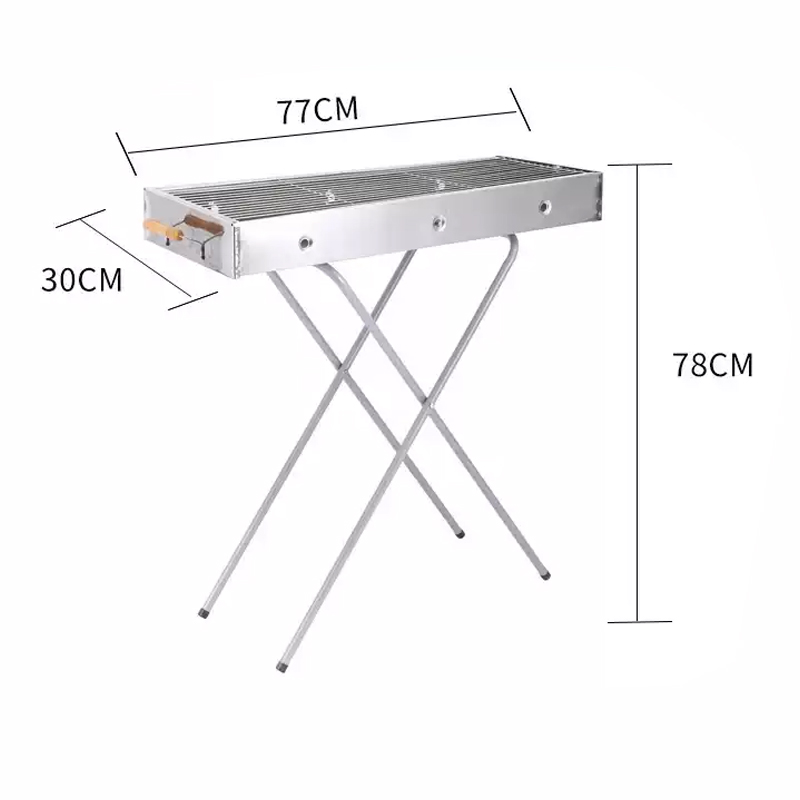 Barbecue Griller BBQ Grill with stand Stainless Foldable Ihawan Wooden ...
