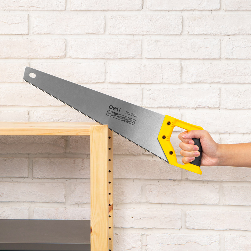 Deli Tools Hand Saw 450mm Heavy Duty Hacksaw 65Mn Plastic Handle ...