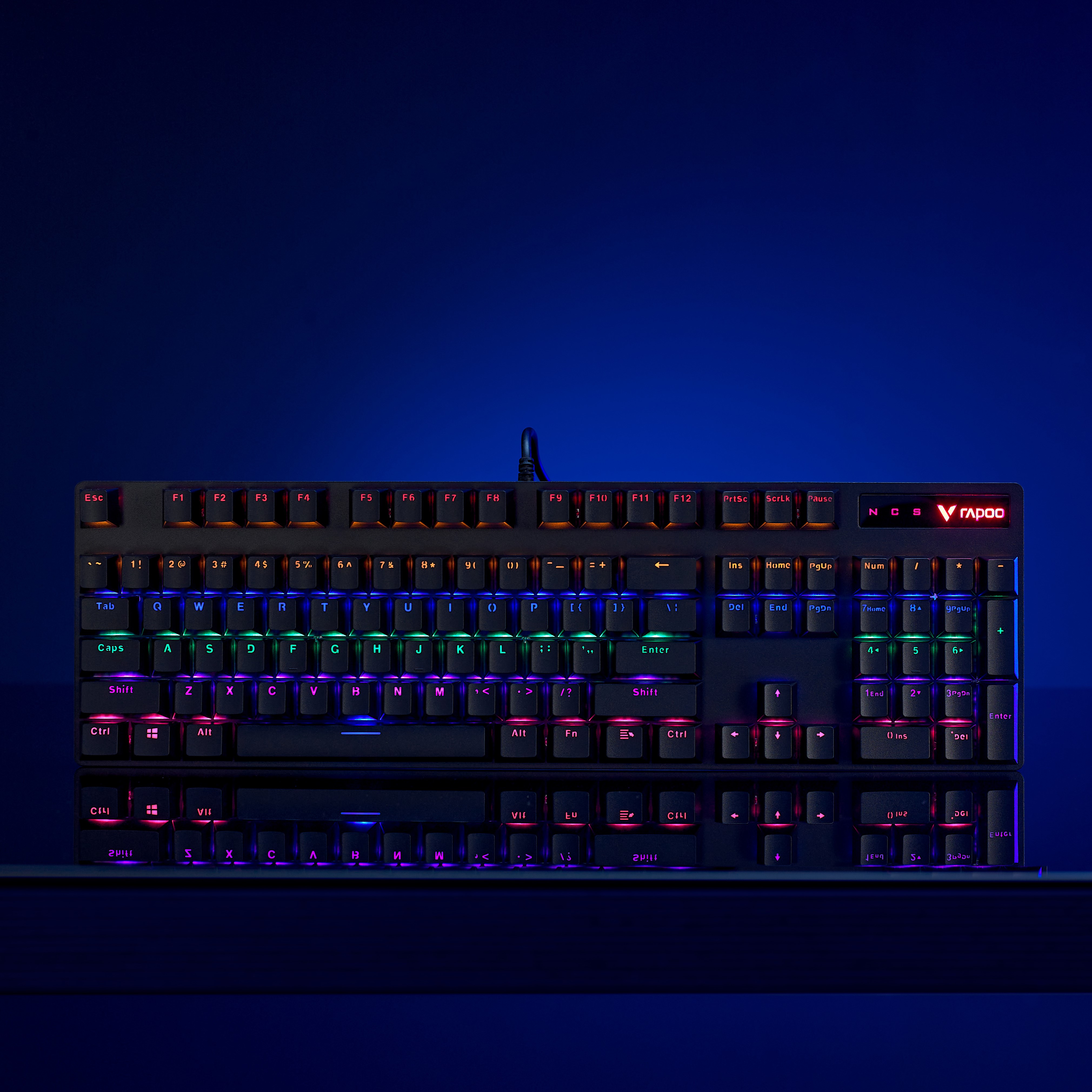 Rapoo V150S Backlit Gaming Keyboard & Optical Gaming Mouse US - Black ...