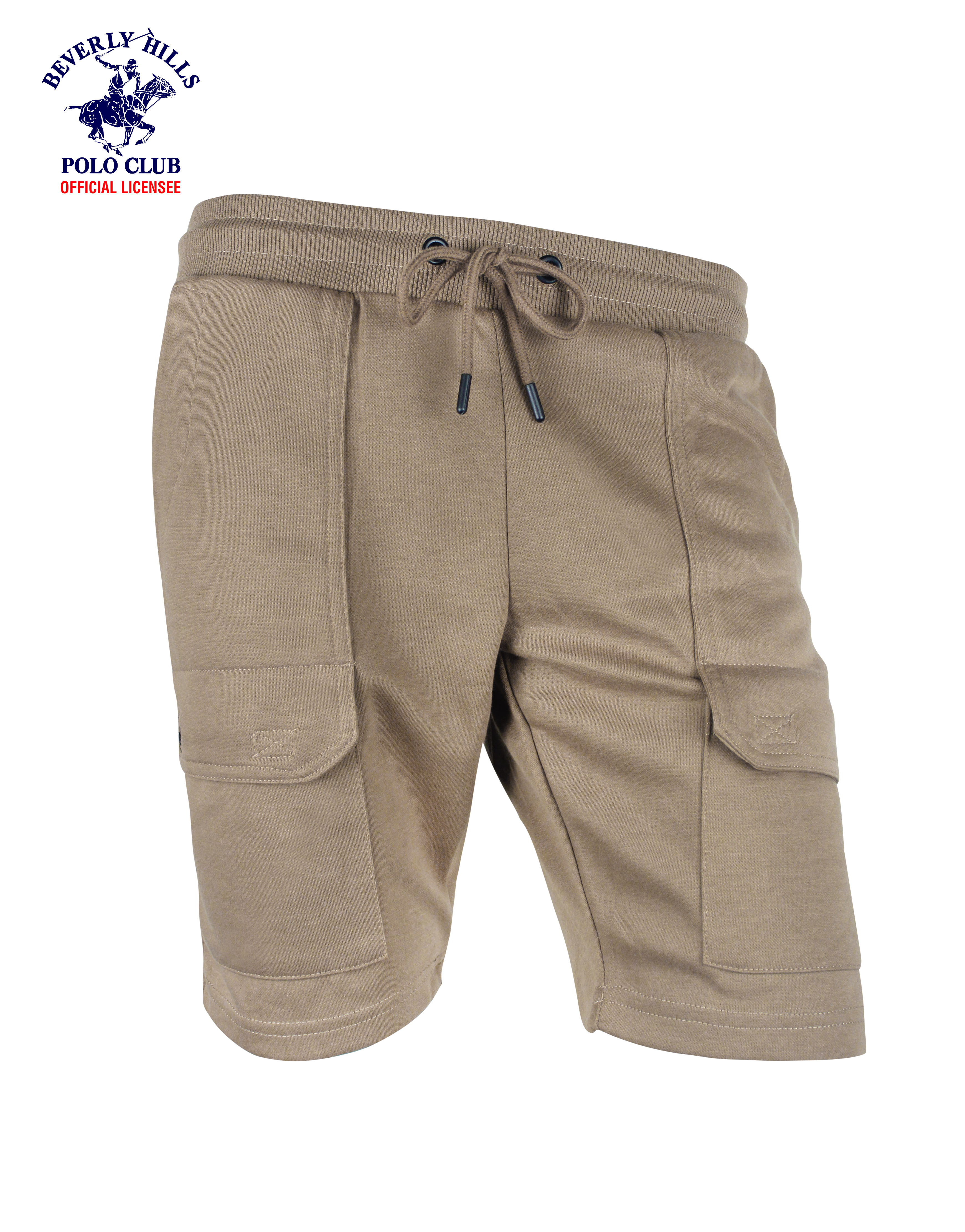 Beverly Hills Polo Club Men’s Cotton Terry Jogger Shorts in Brown ...