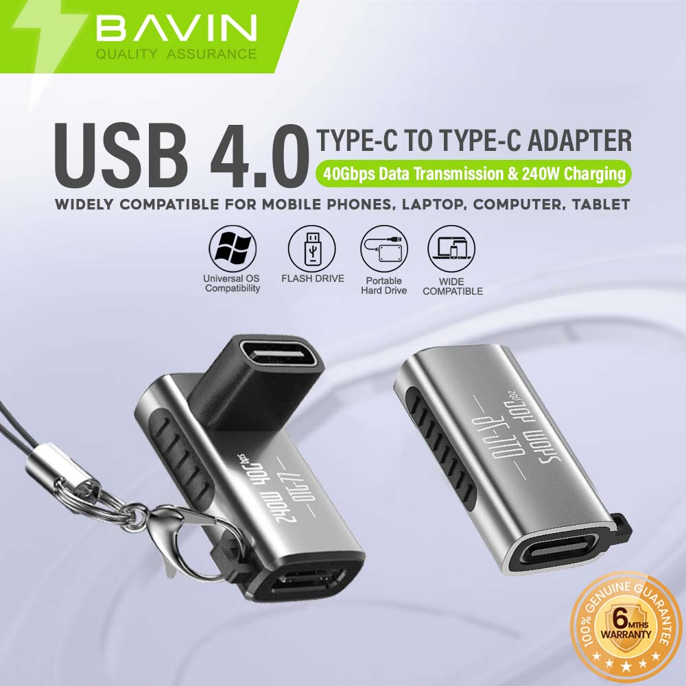 BAVIN O76 / O77 240W OTG Charging USB 4.0 Type-C to Type-C Adapter w ...