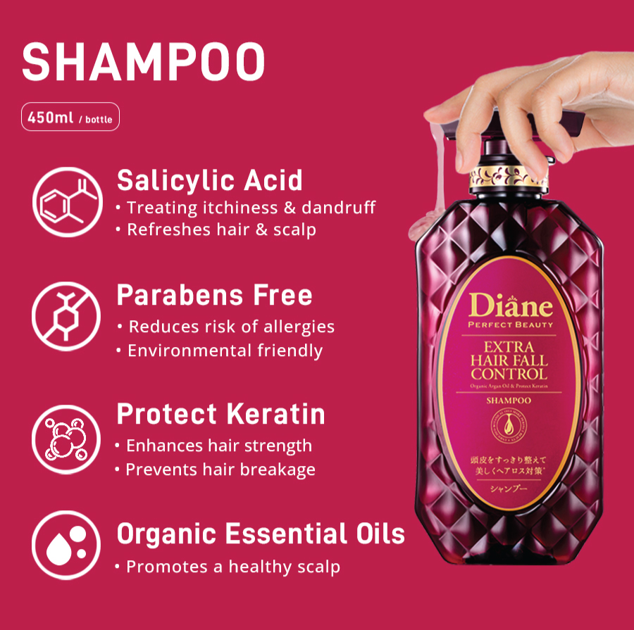 Moist Diane Extra Hair Fall Control Shampoo and Treatment (450 ML Each ...