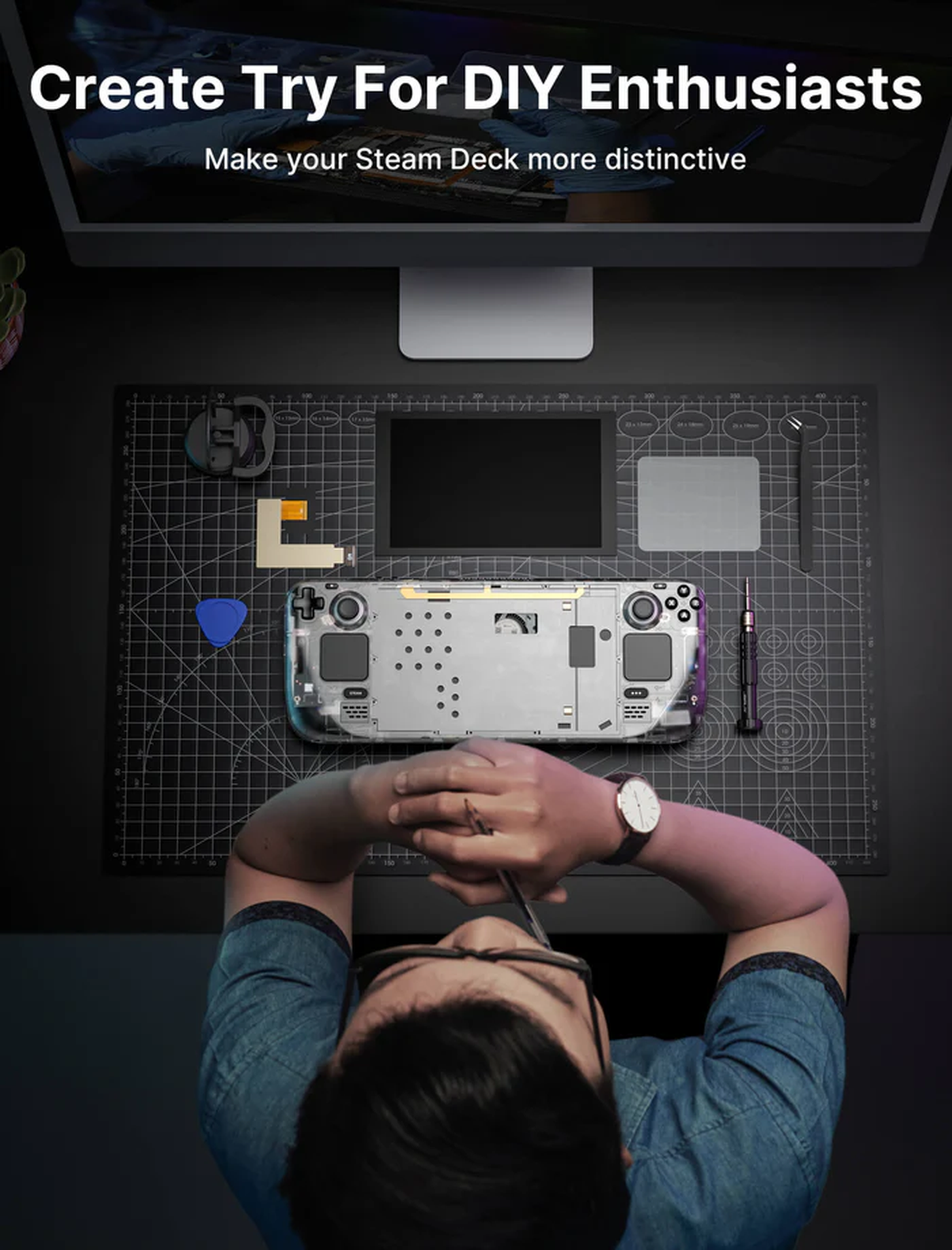 JSAUX Transparent Shell Series Front Cover for Steam Deck - PC0108 ...