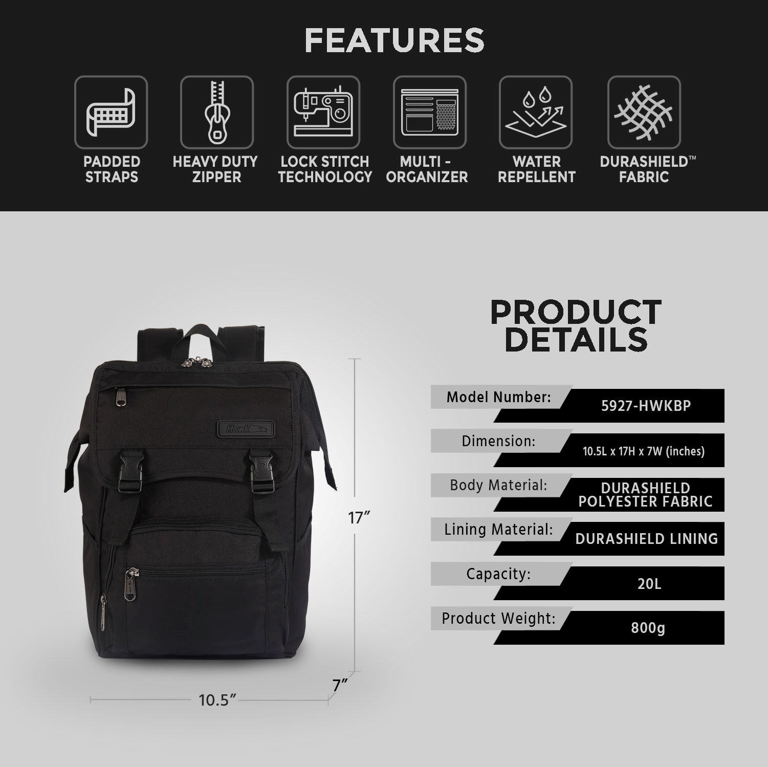 Hawk 5927 Lifestyle Backpack | Shopee Philippines