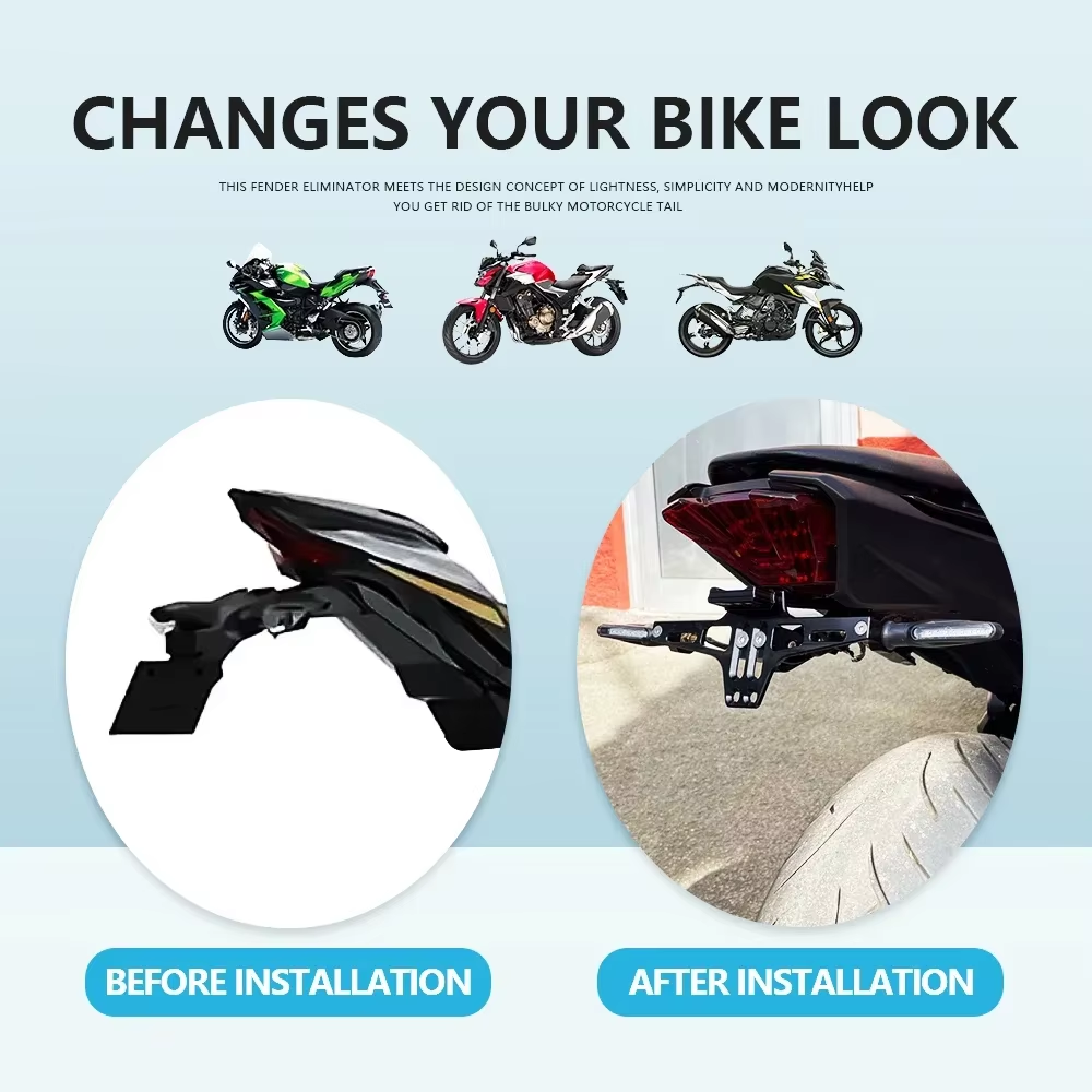 GSE Universal Motorcycle Adjustable License Number Plate Holder Bracket ...