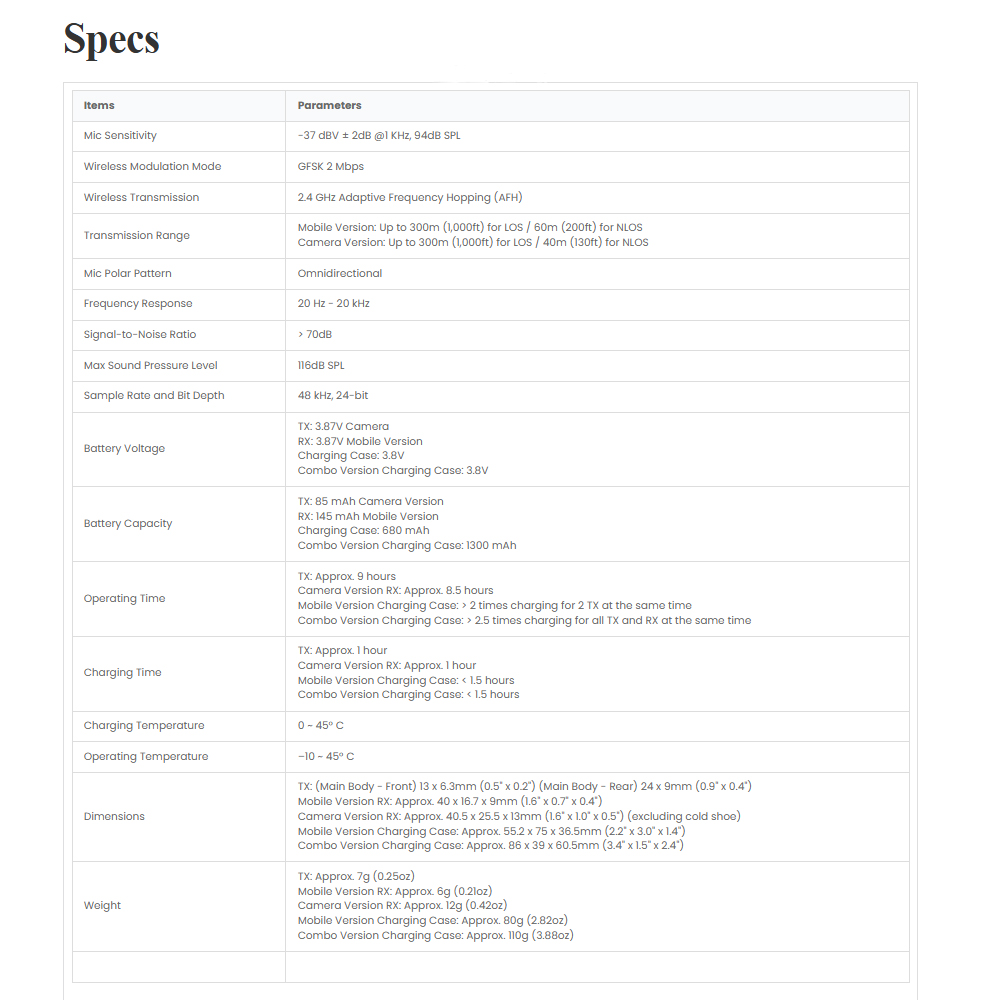 HOLLYLAND LARK M2S Concealed Wireless Microphone w/ Noise Cancellation ...