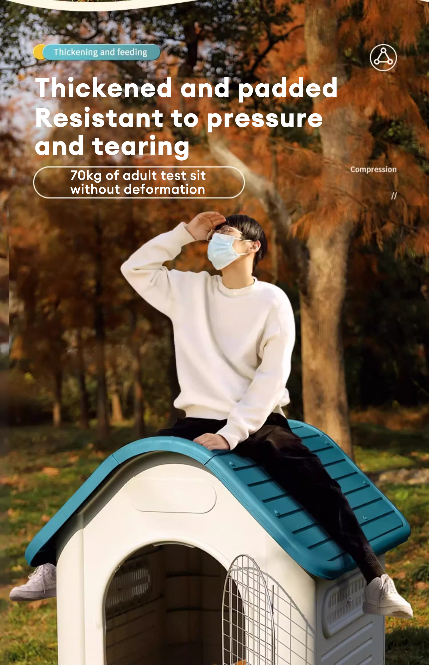 Dog House Outdoor Large Space Waterproofing Sun Protection Ventilation ...