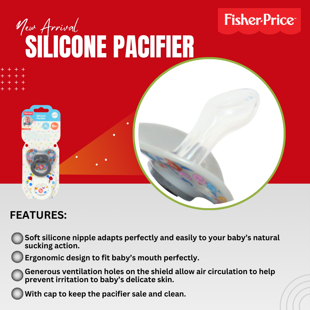 Fisher Price Pacifier w/ Cover 2pcs/pk Blue/ Gray/ Peach | Shopee ...