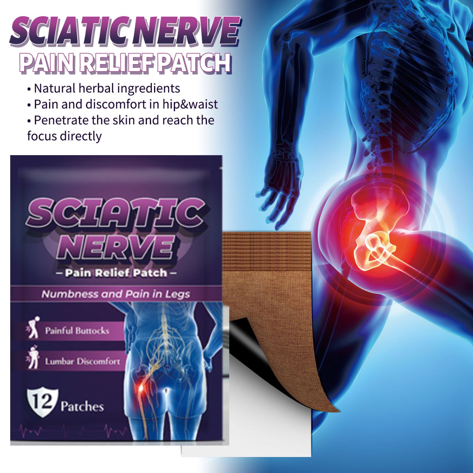 Sciatic Nerve Pain Relief Patch Effective Heating Patch Waist Cervical ...
