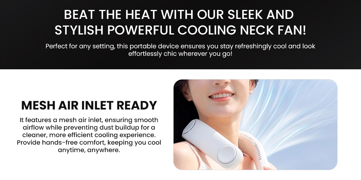 TYLEX XM43 Folding Portable Neck Fan Four Turbine Blade Type C Charging ...