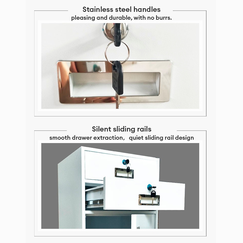 File Cabinet White Iron Dust-proof Display Living Room Storage Cabinet ...