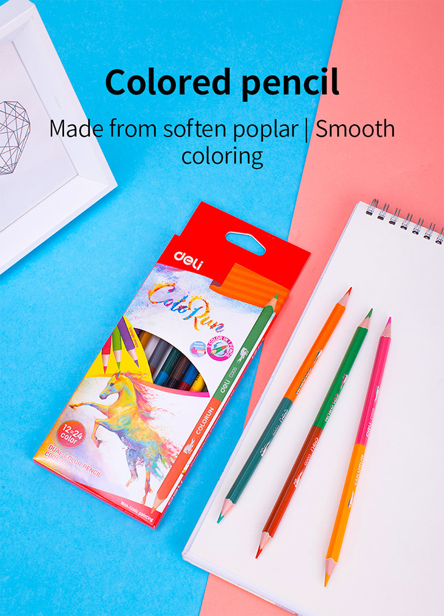 Deli EC00520 - Dual Tip Color Pencil 24 Colors (1SET) [7533C00520 ...