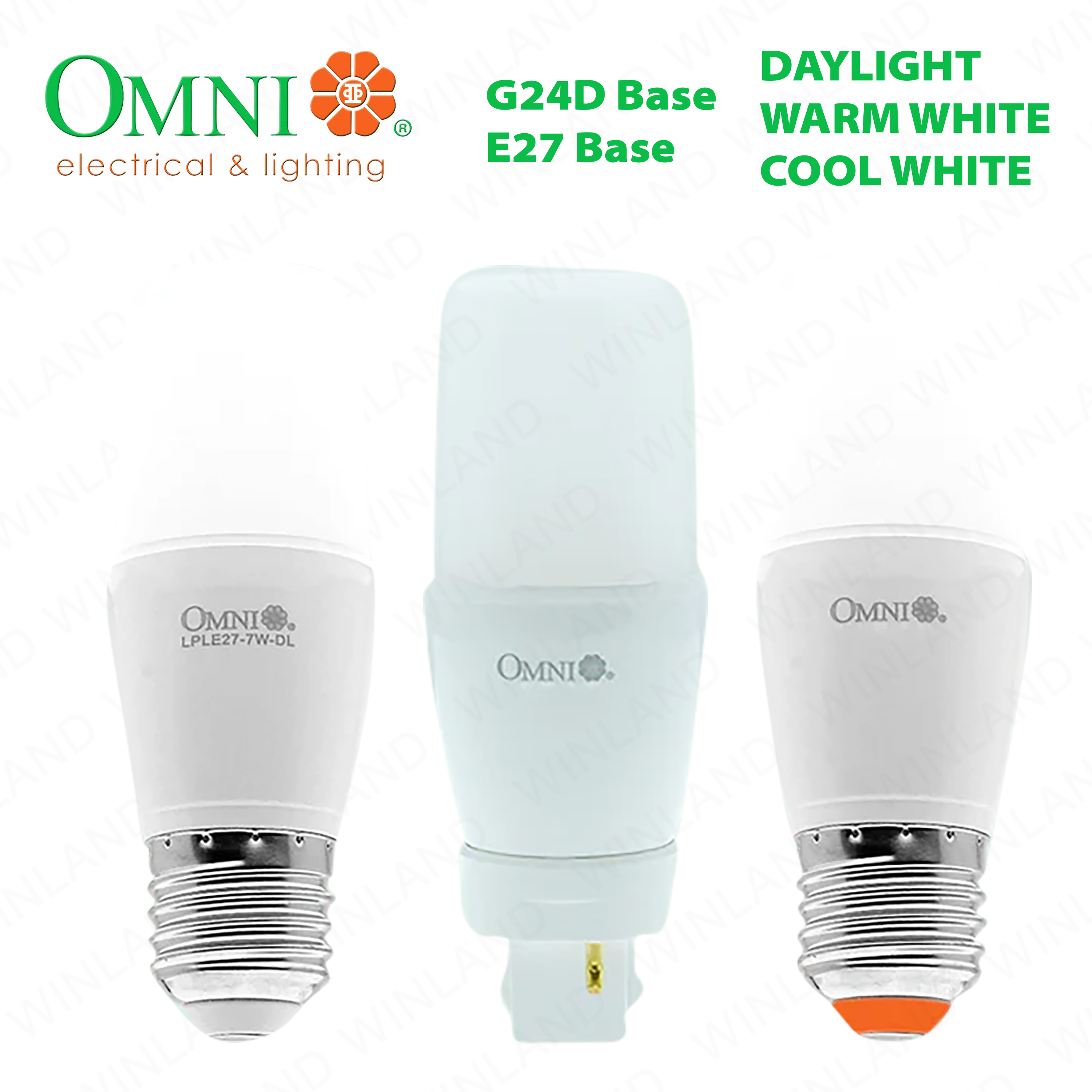Omni by Winland LED Pinlight Bulb E27 & G24D Base 7 Watts (Daylight ...