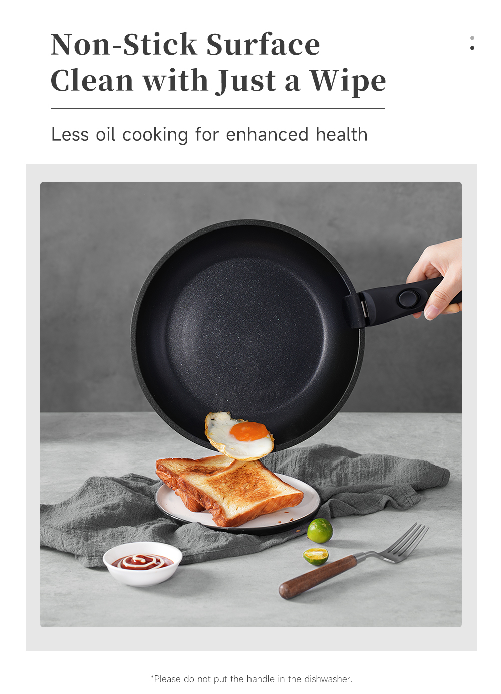 INSSA Detachable Cookware Set Removable Handle 24cm Frying Pan 18cm ...