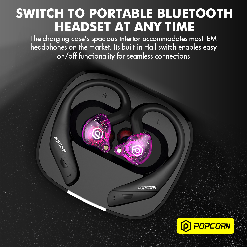 POPCORN BM01 Open Ear Earphone Noise-Cancelling Bluetooth Earphone ...