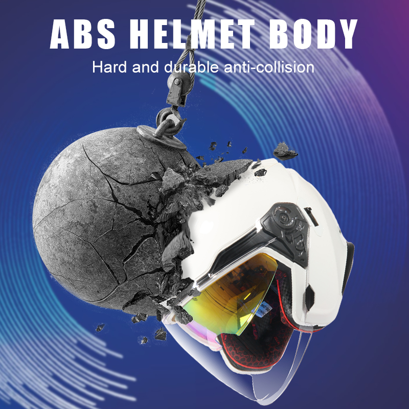 GILLE FF005 Visage Half Face Helmet Gold Iridium Inner Visor Motorcycle ...
