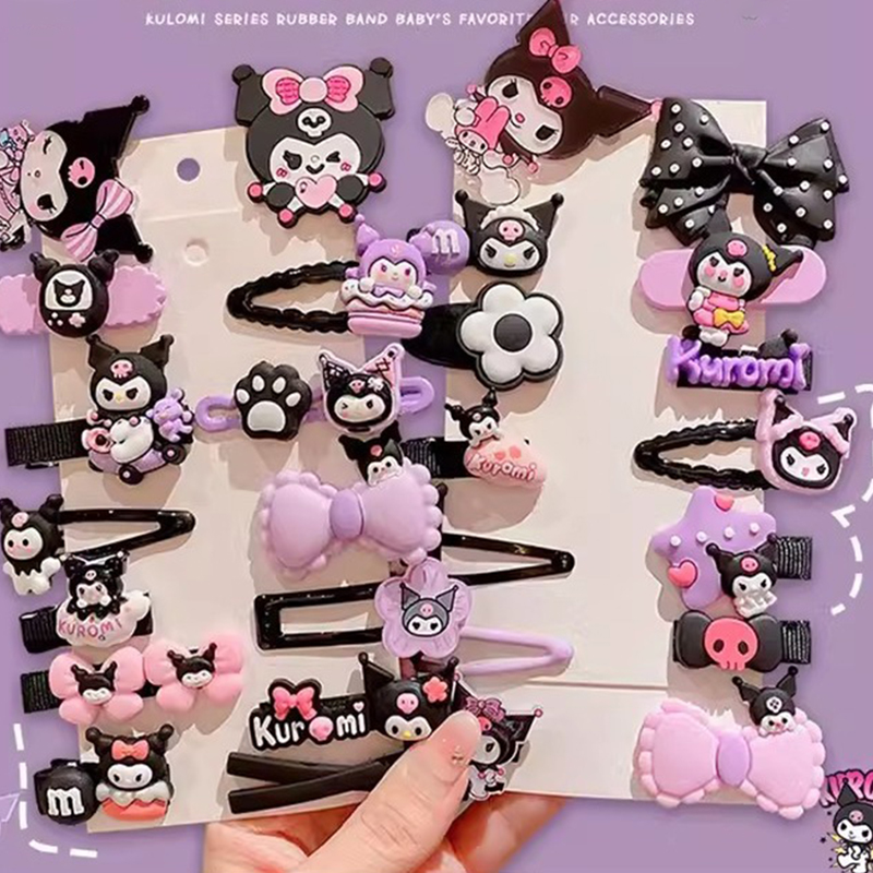 14pcs Kawaii Sanrio Hair Ties Kuromi Hair Ring Ornaments Cinnamoroll My ...