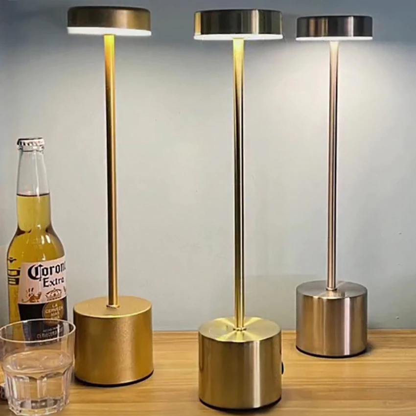 Gold Star Bar Table Lamp LED 3Colors Metal Desk Light Brightness Indoor ...