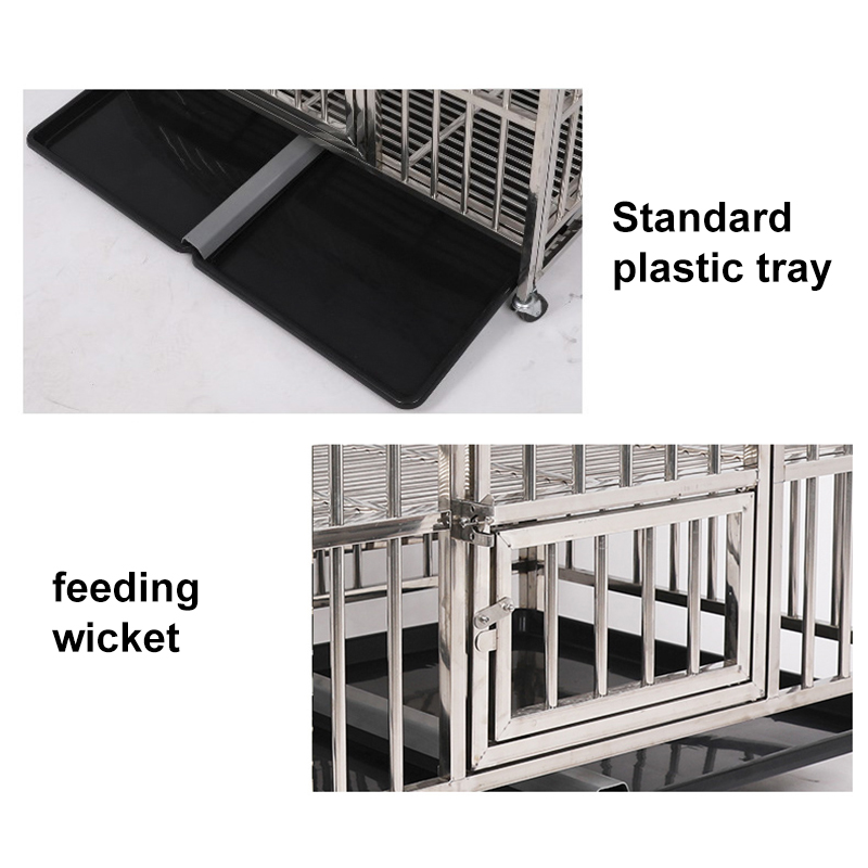 Dog Cage Foldable Stainless Steel Cage for Dog Heavy Duty Pet ...
