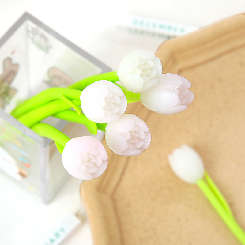 Meet Light Color-changing Tulip Silicone Gel Pen Creative Student Cute ...