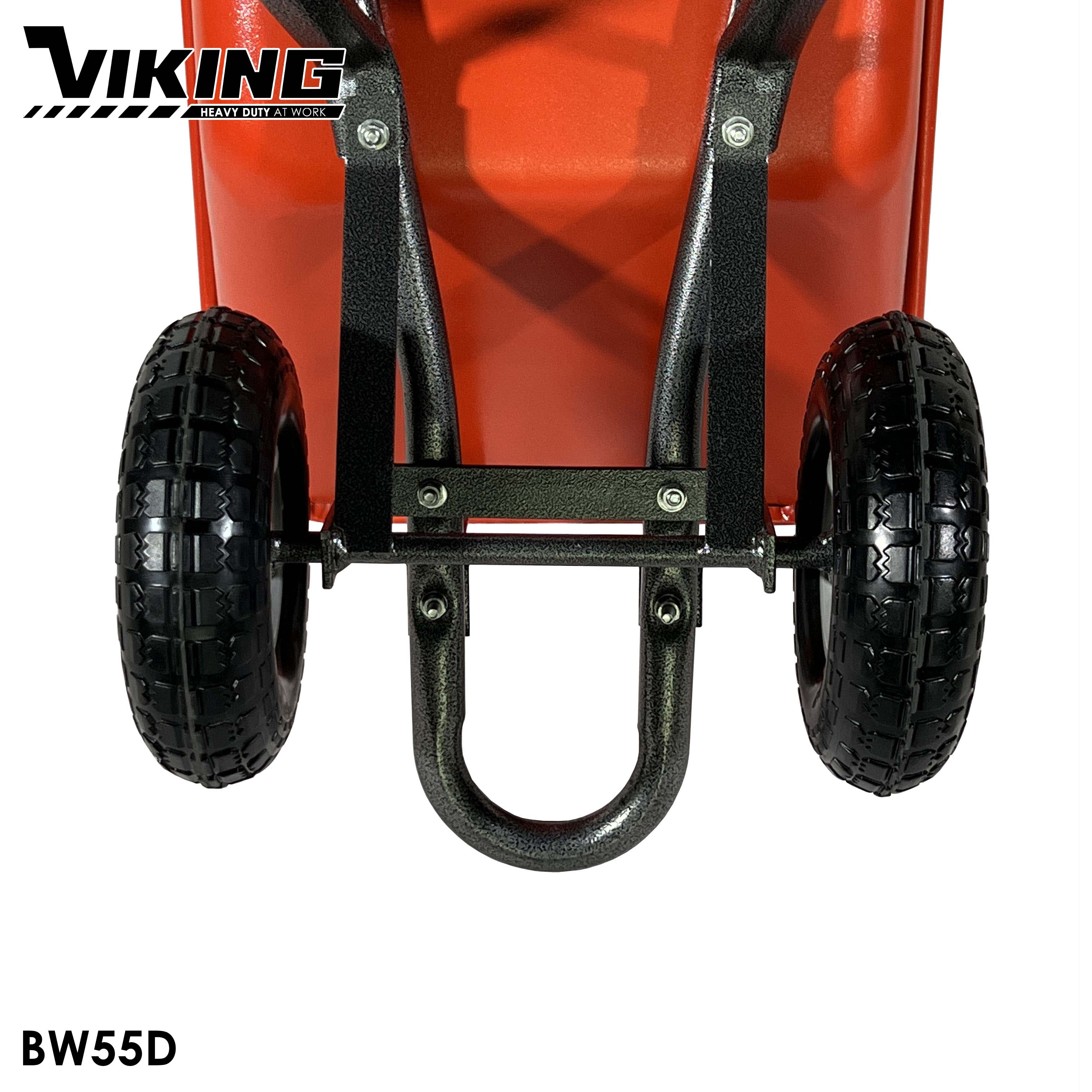 VIKING Wheelbarrow Deep-Type 13inch Solid Tire 54 Liters Garden Cart ...